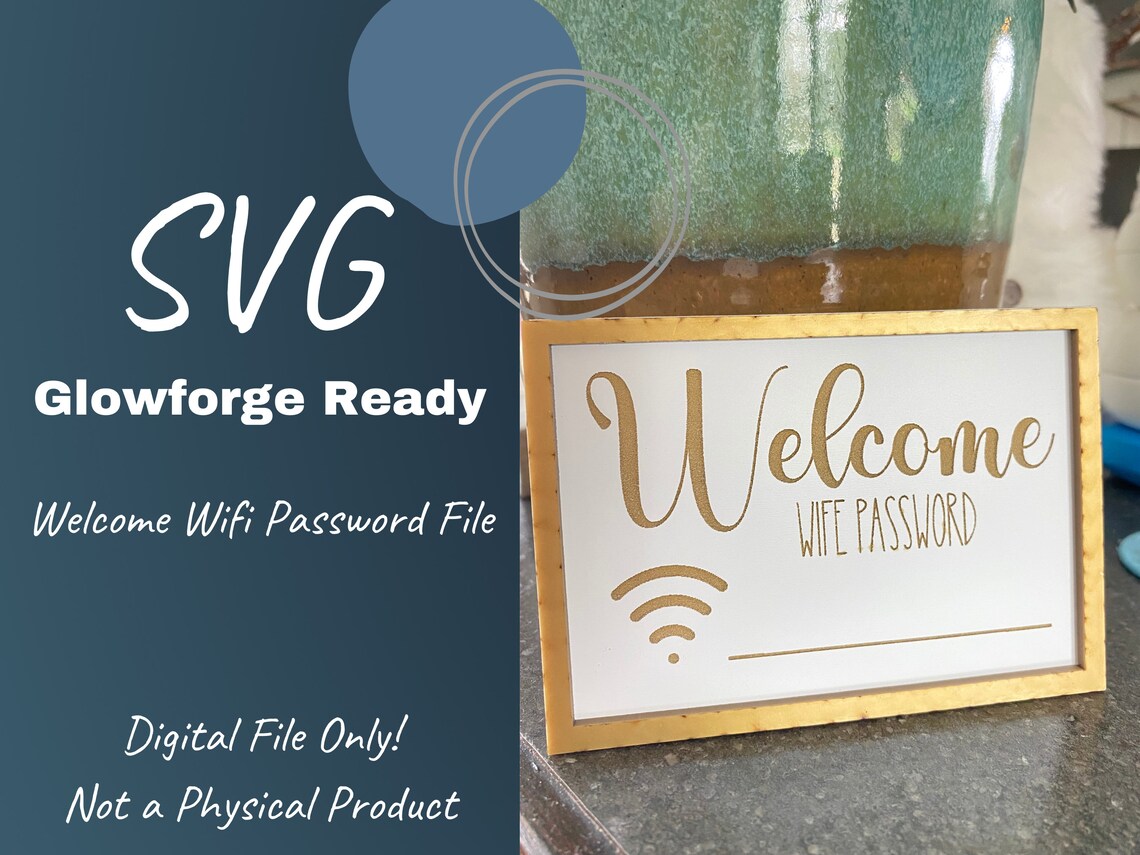 Wifi Password Sign SVG | Wifi | SVG | Glowforge Ready | Glowforge SVG ...