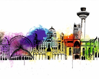 Liverpool Skyline Art - Etsy UK
