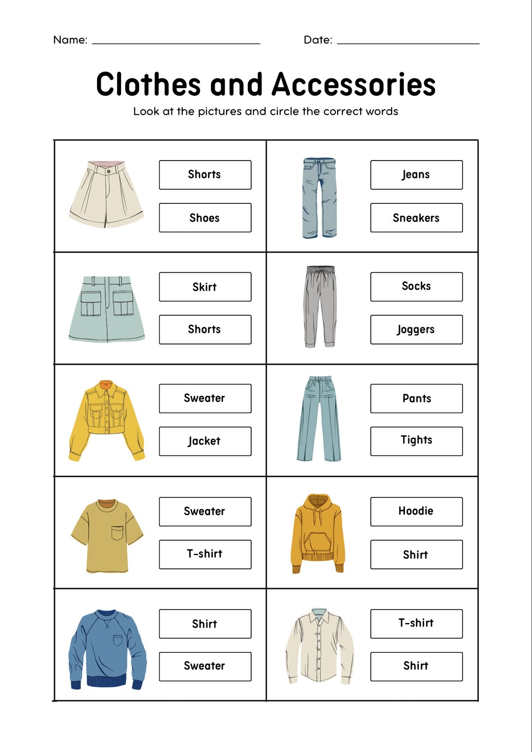 Downloadable Simple Worksheets - Etsy