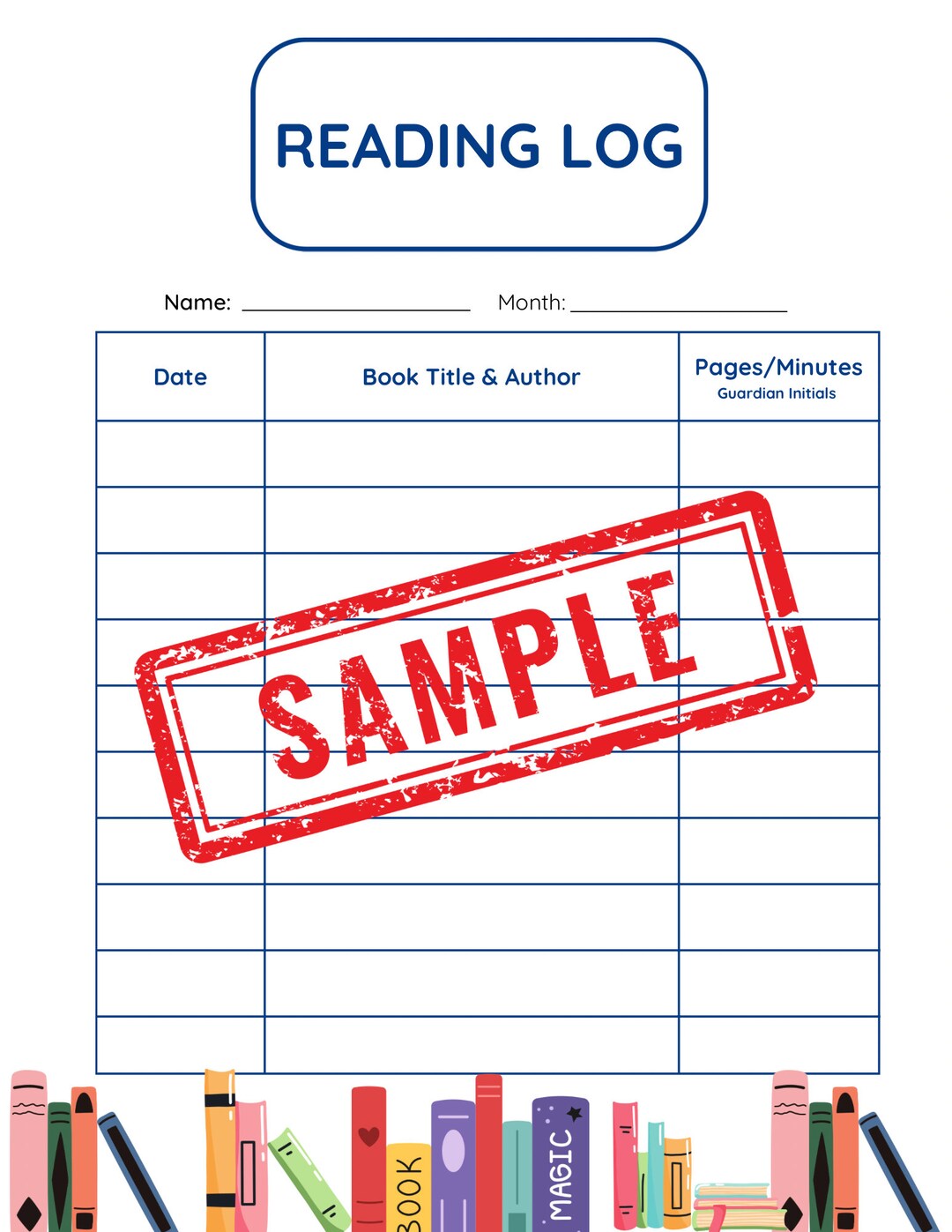 Printable Student Reading Log: Nurturing Young Minds, One Book at a ...