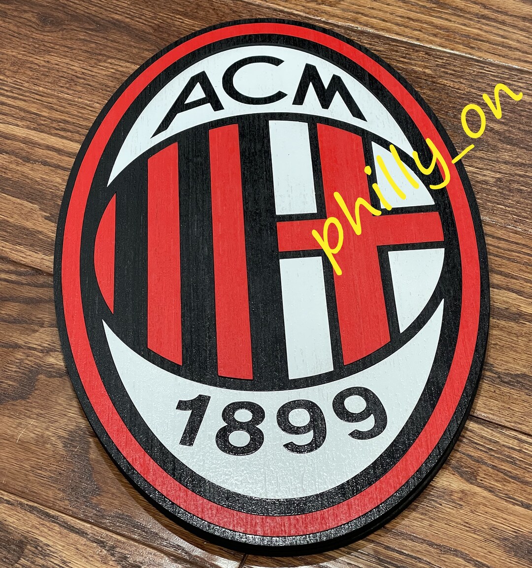 AC Milan ACM Soccer Team Logo Wood Sign 17" Wall Decor Handmade - Etsy