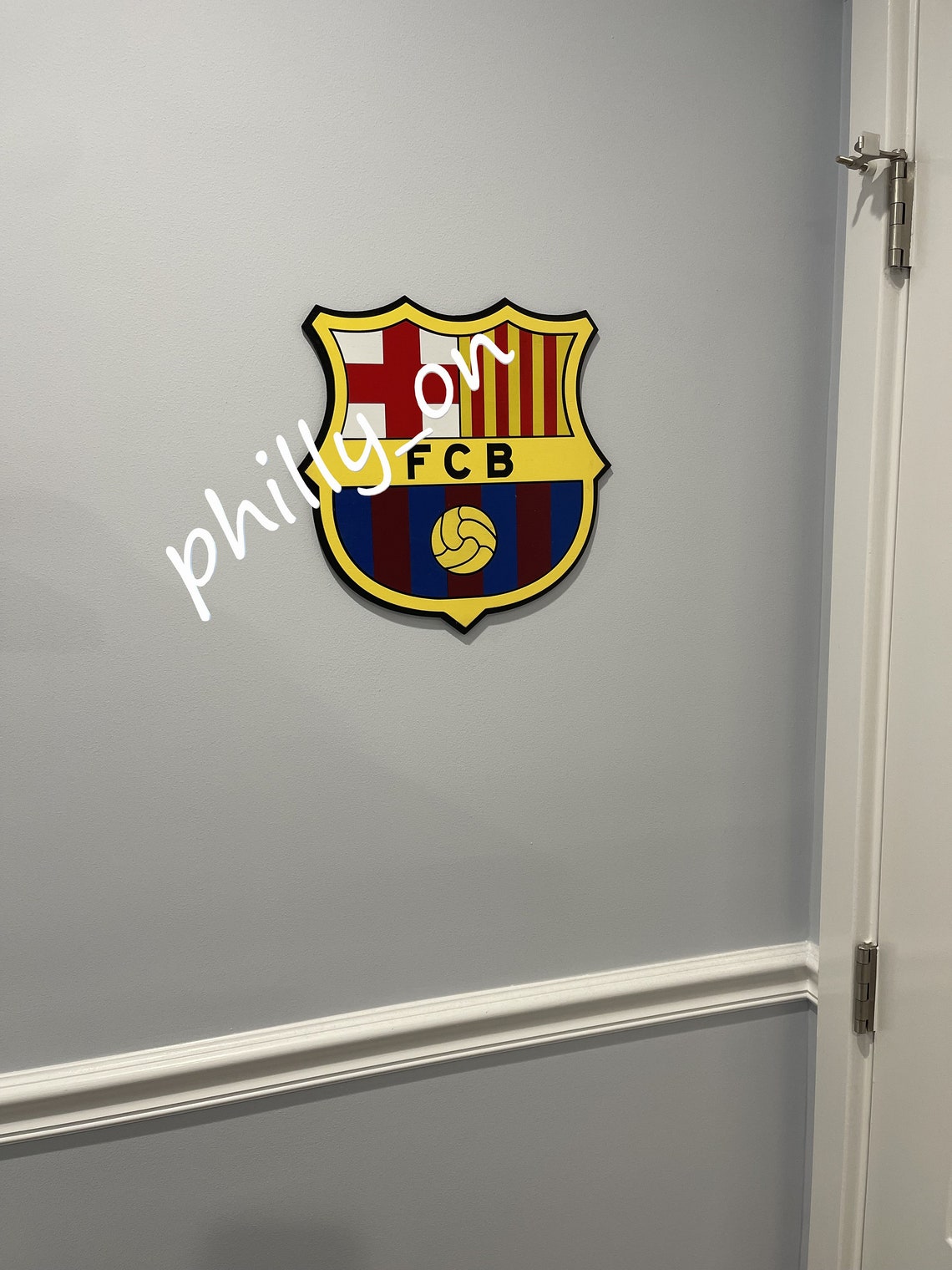 FC Barcelona Soccer Team Logo Wood Sign Wall Decor Handmade - Etsy