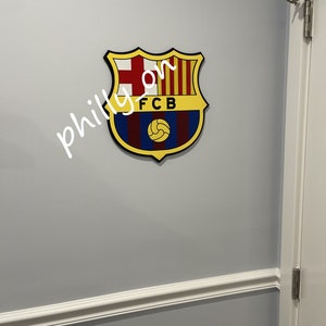 FC Barcelona Soccer Team Logo Wood Sign Wall Decor Handmade - Etsy