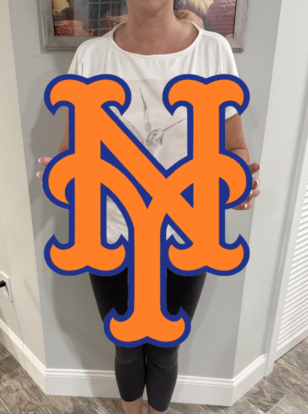 MLB New York Mets Team 1 Logo Wood Sign 17" Wall Decor Handmade Laser ...