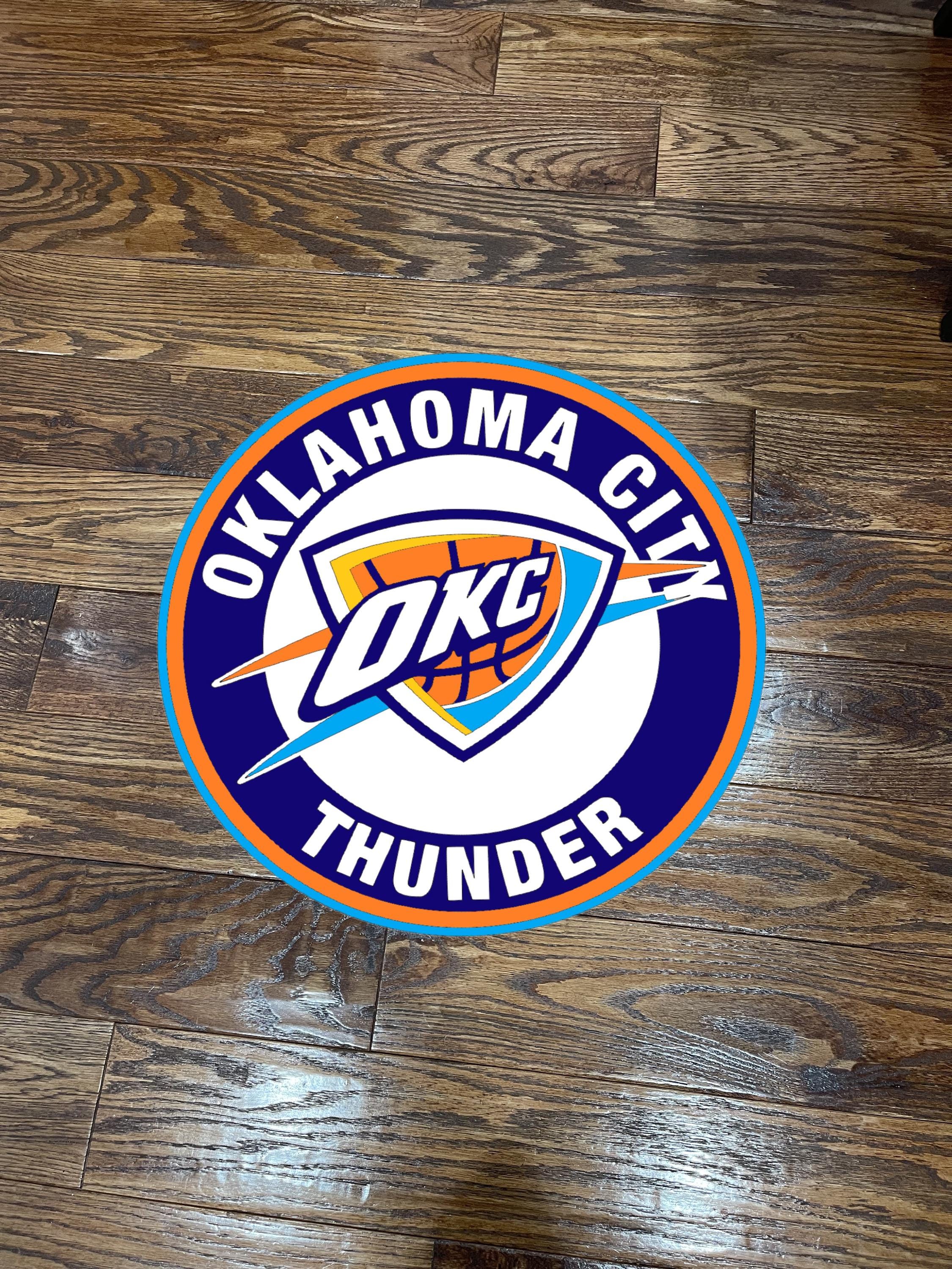 NBA Oklahoma City Thunder Logo Wooden Sign Wall Decor Handmade Laser ...