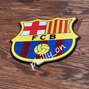 FC Barcelona Soccer Team Logo Wood Sign Wall Decor Handmade - Etsy