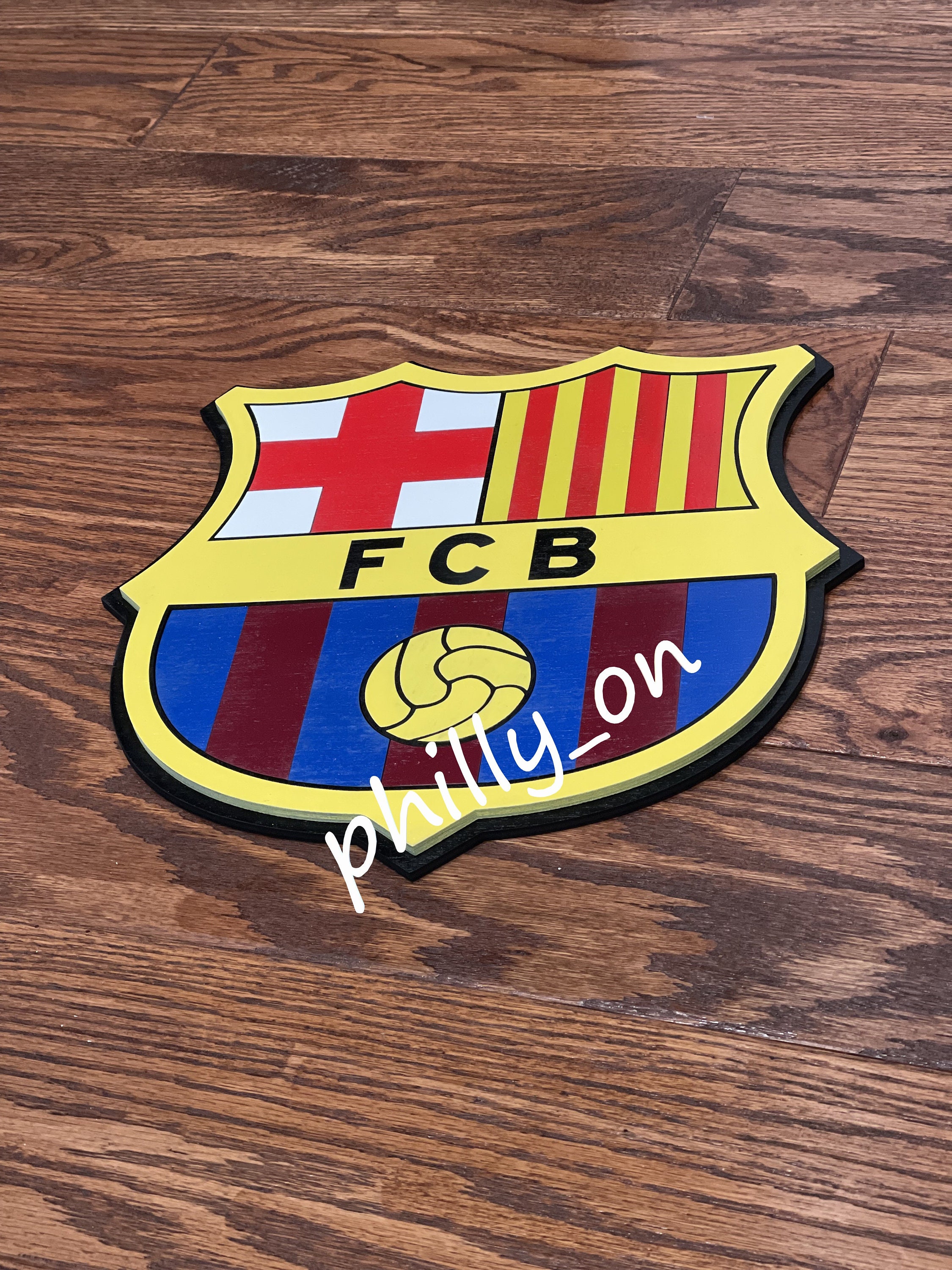 FC Barcelona Soccer Team Logo Wood Sign Wall Decor Handmade - Etsy