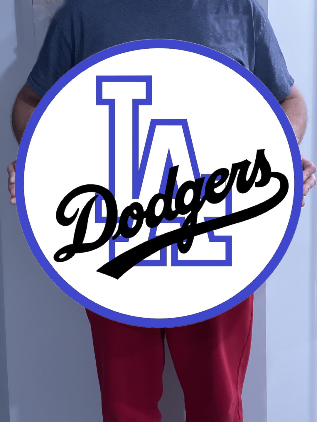 MLB Los Angeles Dodgers Logo Wooden Sign Wall Decor Handmade Laser Cut ...