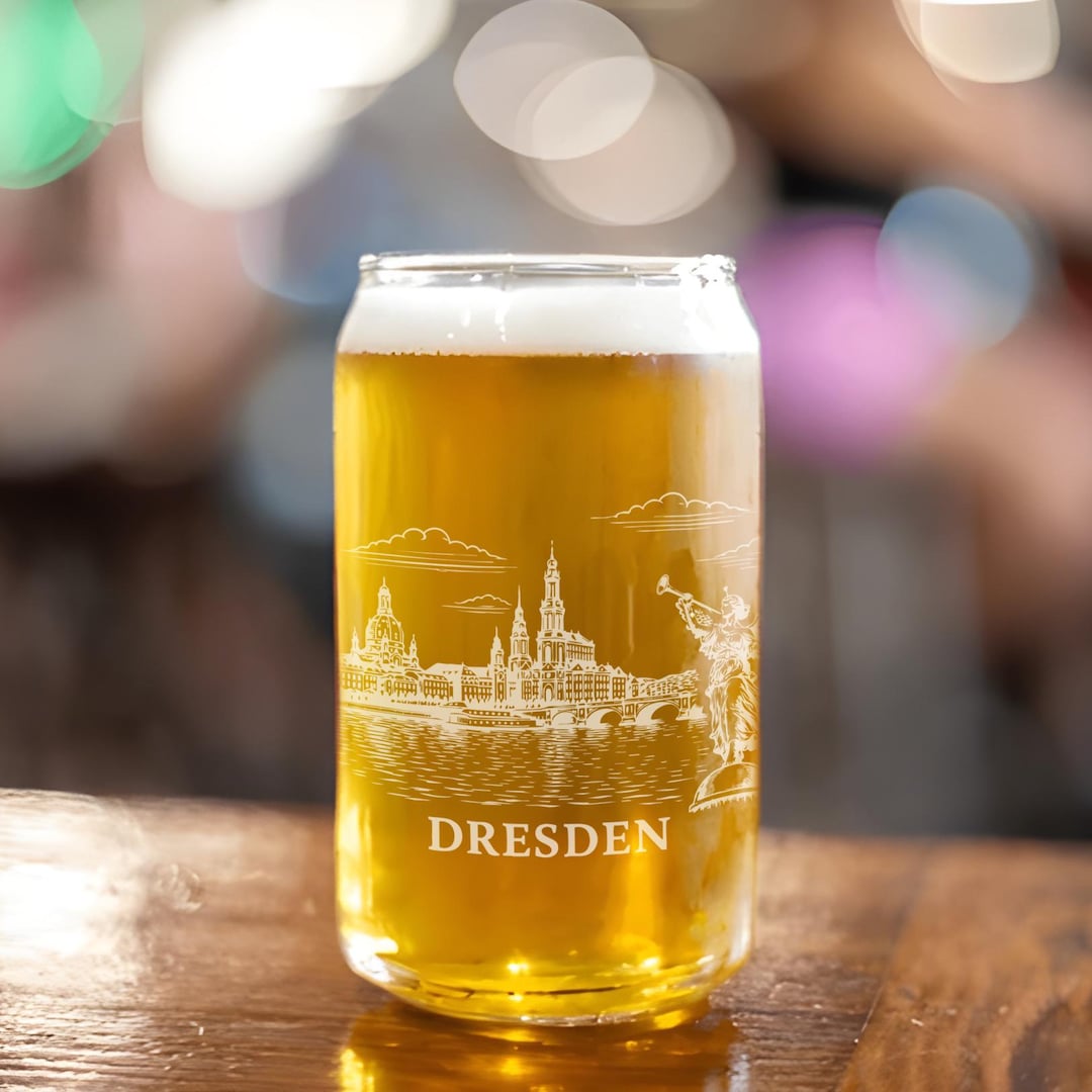 Dresden Engraved Drinking Glass - Dresden Skyline & Golden Angel ...