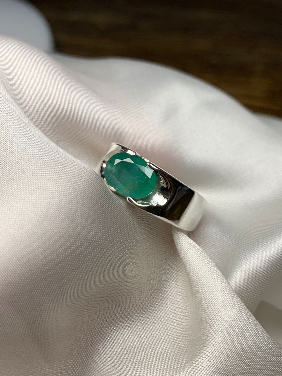 Natural High Quality Emerald Mens Womens Ring Deep Green Emerald ...