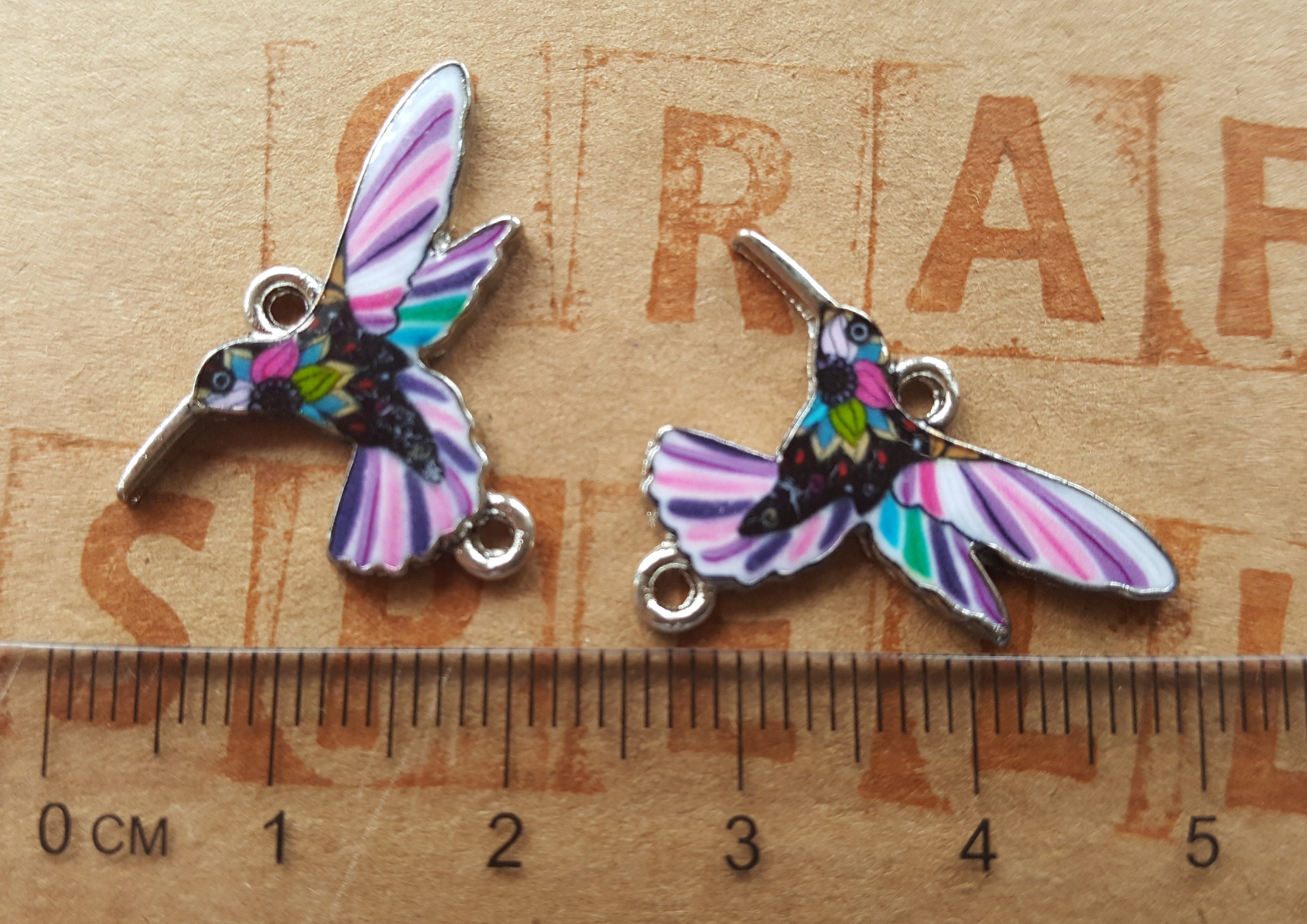 2 Hummingbird Charms Enamel Hummingbird Bracelets Part DIY | Etsy UK