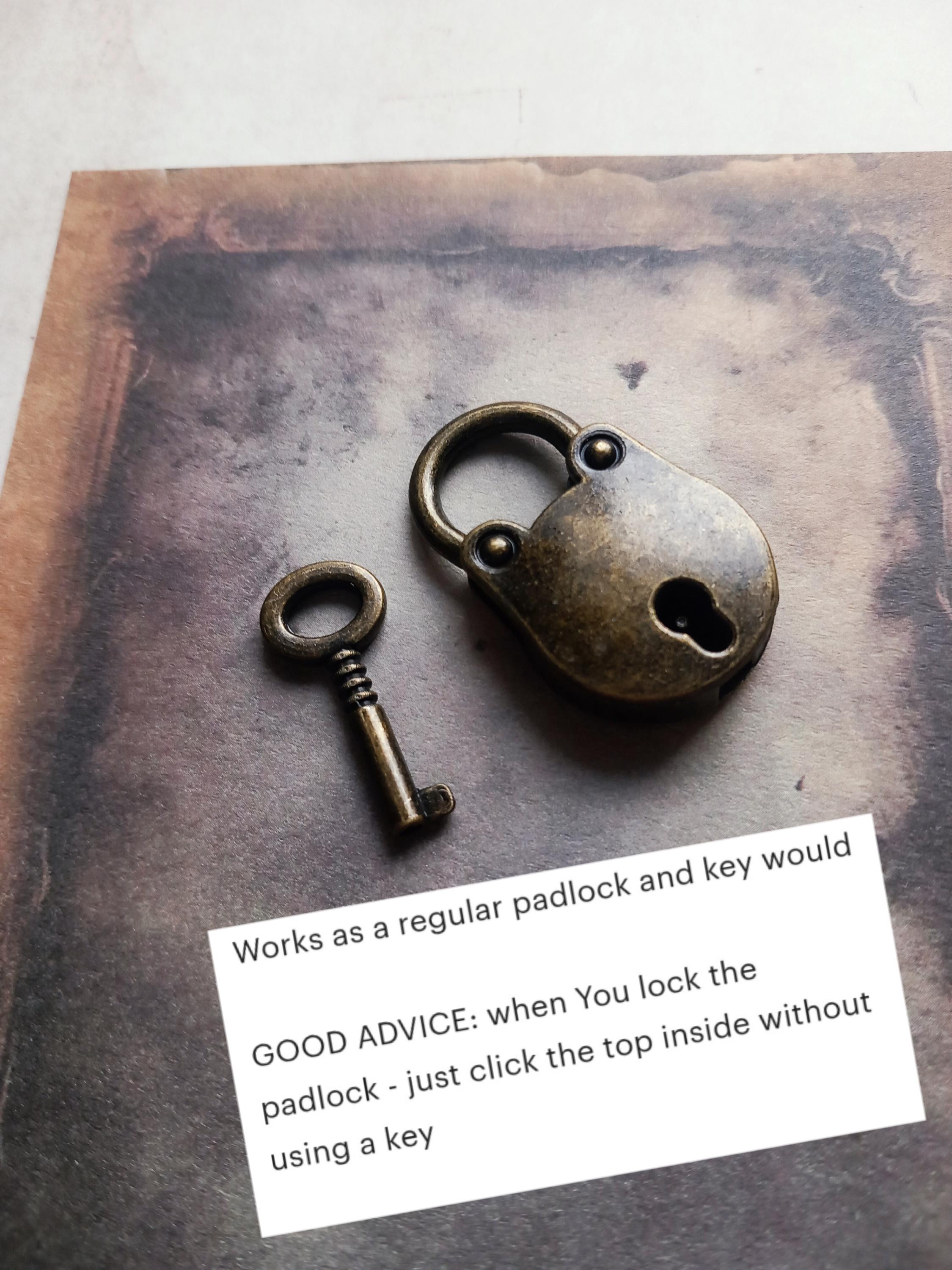 Mini Bronze Padlock With Key, Vintage Mini Padlock, Antique Style Metal ...