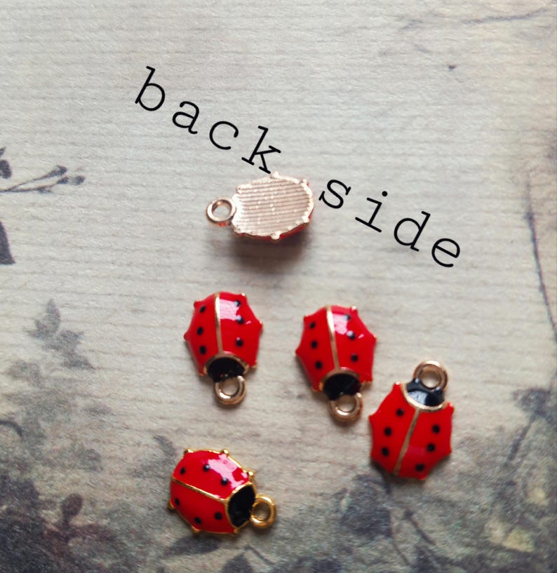 5 Enamel Ladybird Charms, Craft & Jewellery Making Supplies, Ladybug ...