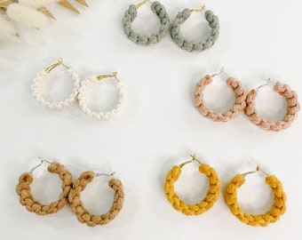 Hoop Macrame Earrings | Etsy