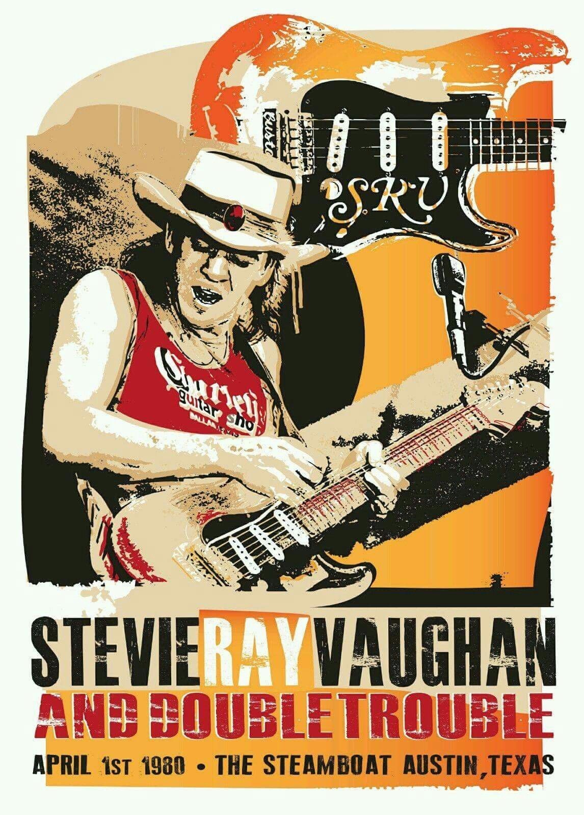 Vintage Stevie Ray Vaughan concert poster re print | Etsy