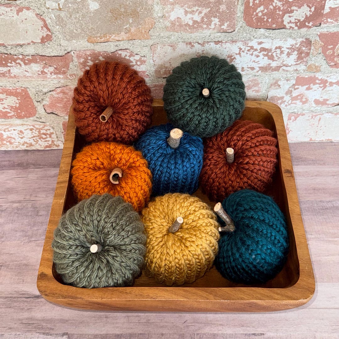 Loom Knit Yarn Pumpkins: Autumn Fall Decor - Etsy