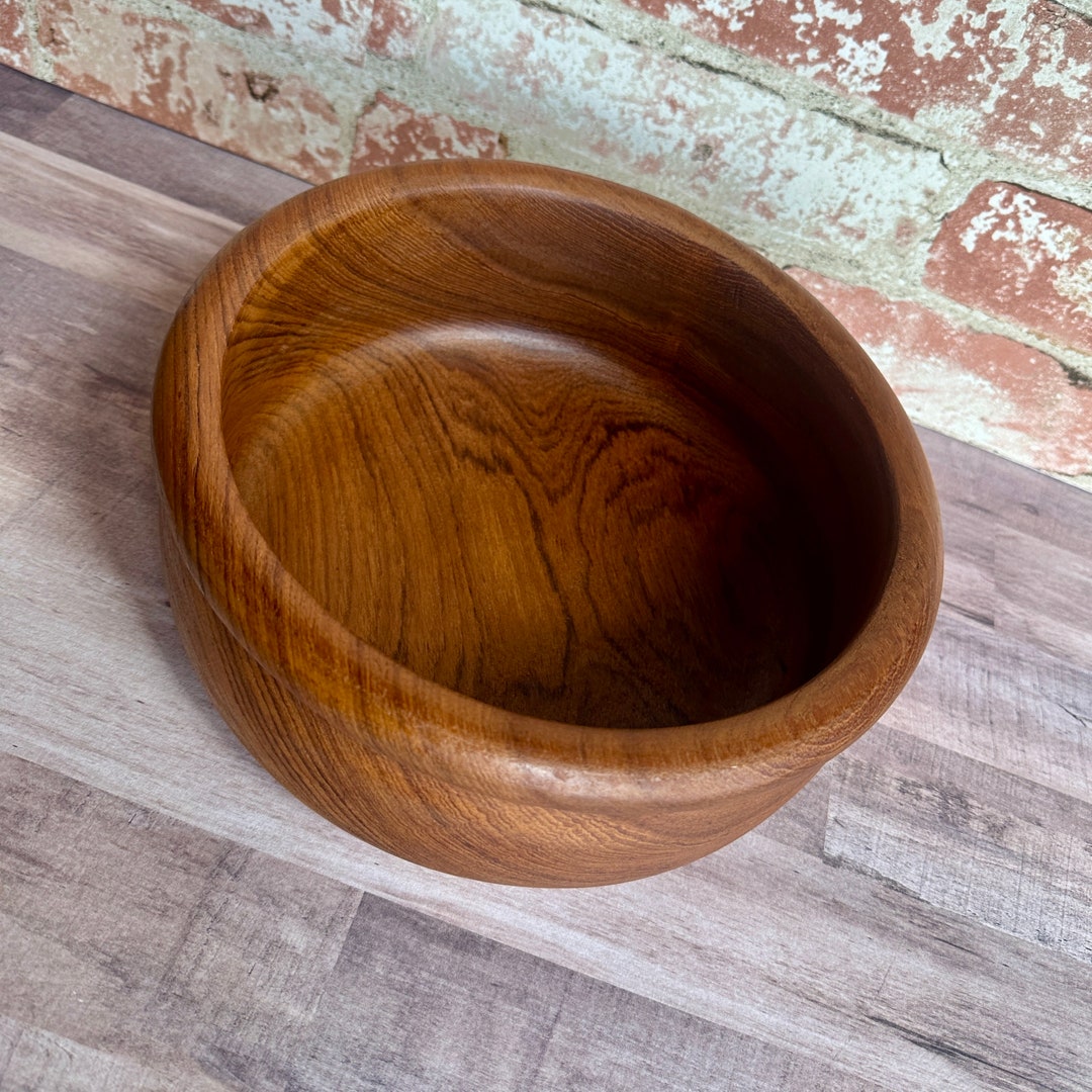 Dolphin Teakwood Bowl, Vintage Salad Bowl, Centerpiece, Coffee Table ...