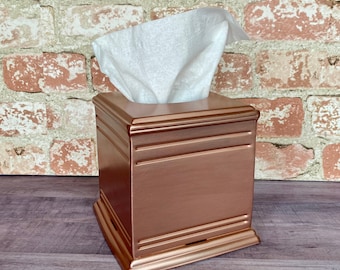 Rose Gold Tissue Box - Etsy