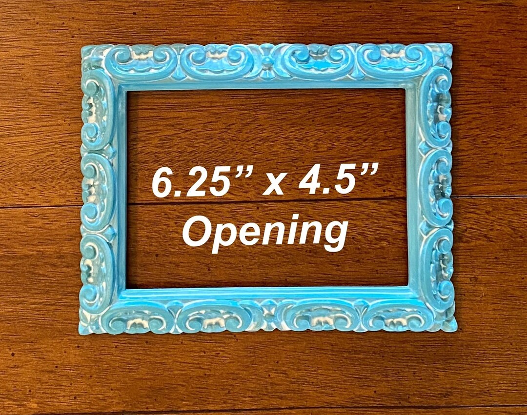 Set of 2 Teal Frames, Hand Painted Frames, Whitewashed Decor, Shabby ...