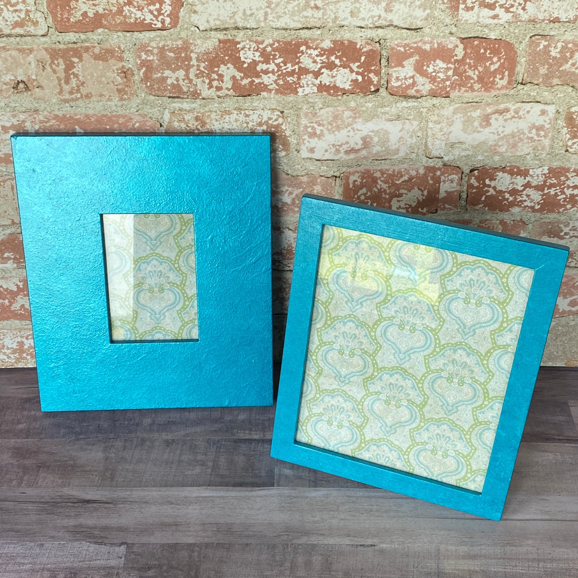 Metallic Turquoise Frames Turquoise Wall Frame Easel Back - Etsy