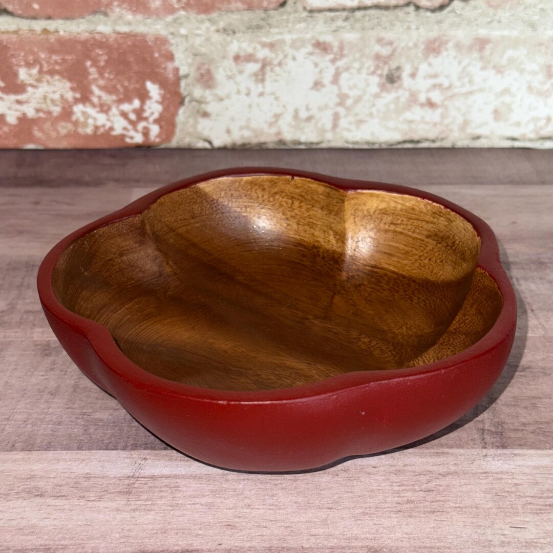 Monkey Pod Wood Trinket Dish, Barn Red Entryway Catch-all - Etsy