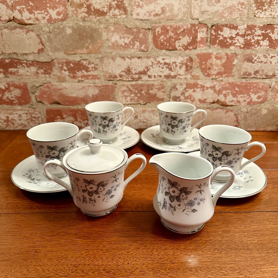 Vintage Imoco Fine China Tea Set: Blue Floral Cambridge Pattern, 11 ...