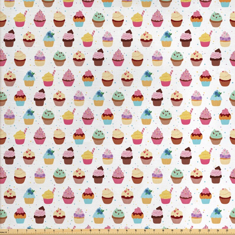Dessert Fabric by the Yard Sweets Treats Muffin Icecream - Etsy