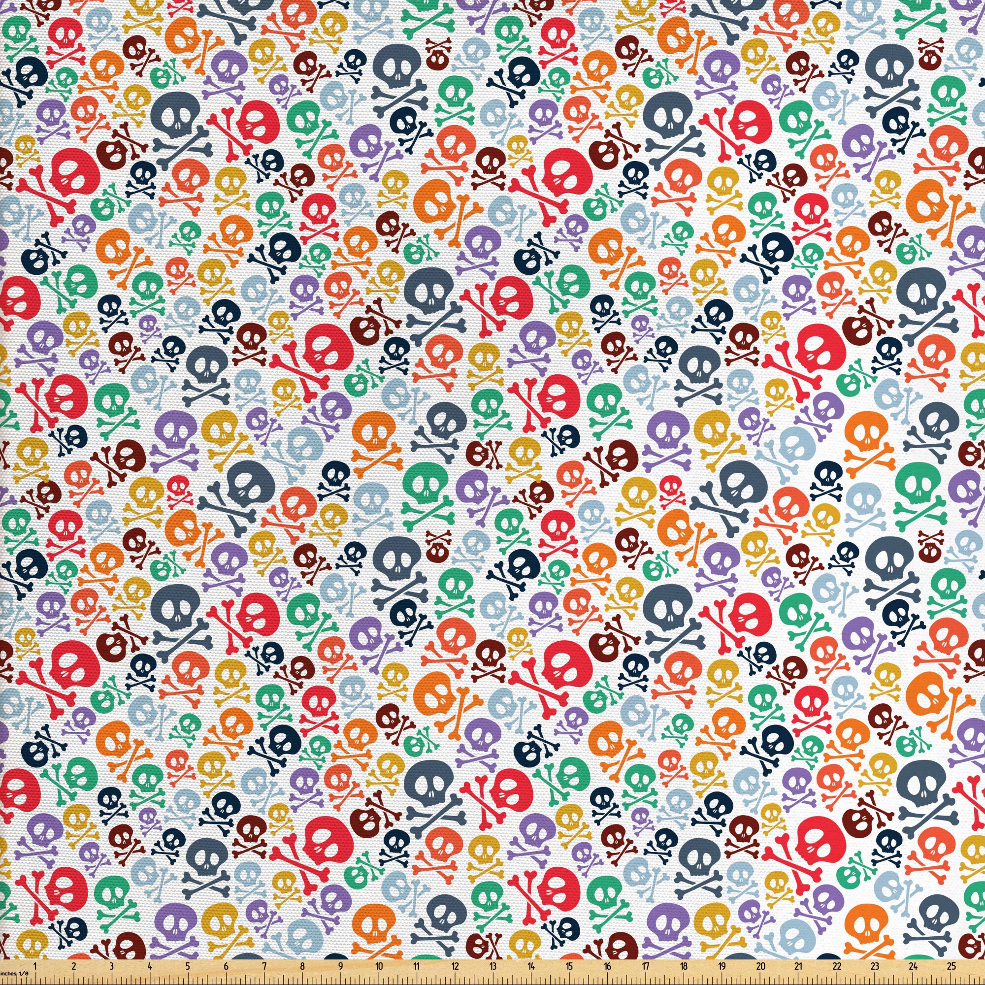 Skull Fabric by the Yard Sugar Skulls Snakes Witch Hats | Etsy