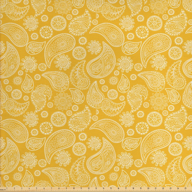 Paisley Fabric by the Yard Allover Blooming Traditional | Etsy