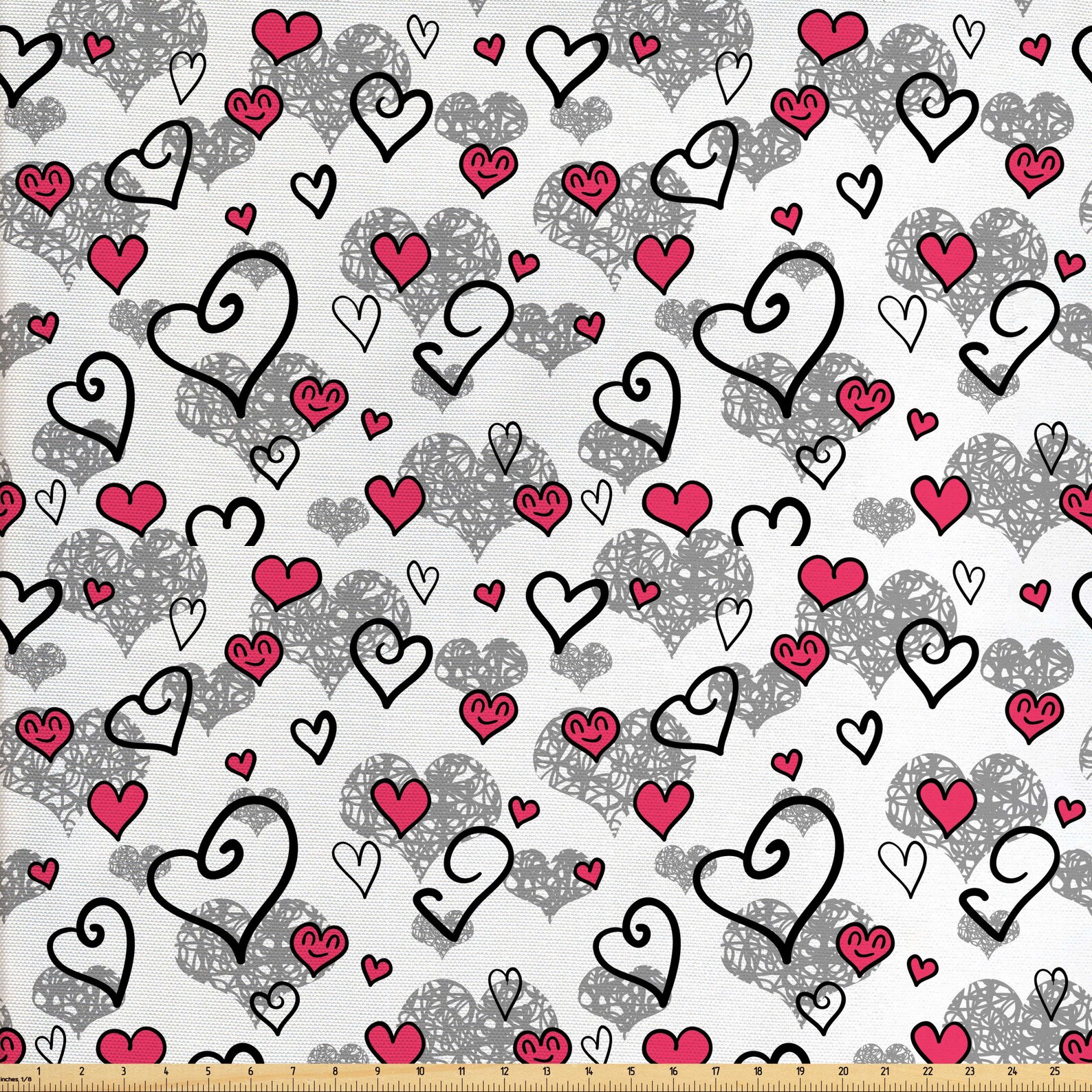 Love Fabric by the Yard Hearts Rainbow Colorful Lover | Etsy