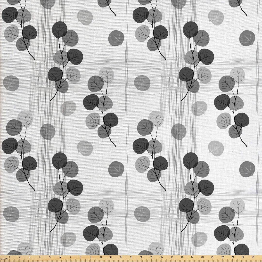 Grey Fabric by the Yard, Monochromatic Storm Gray White Tone on Tone ...