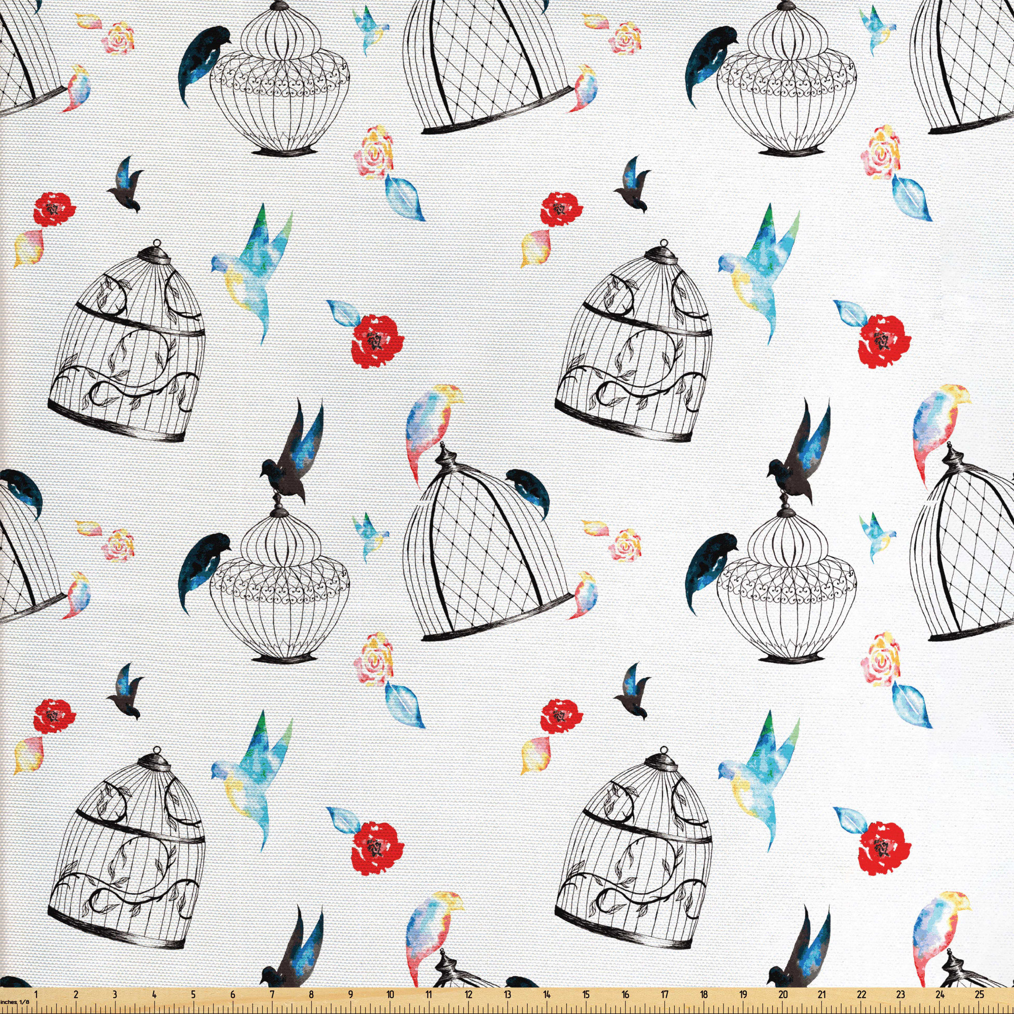 Romantic Fabric By the Yard Hearts I Love You Paris Eiffel | Etsy