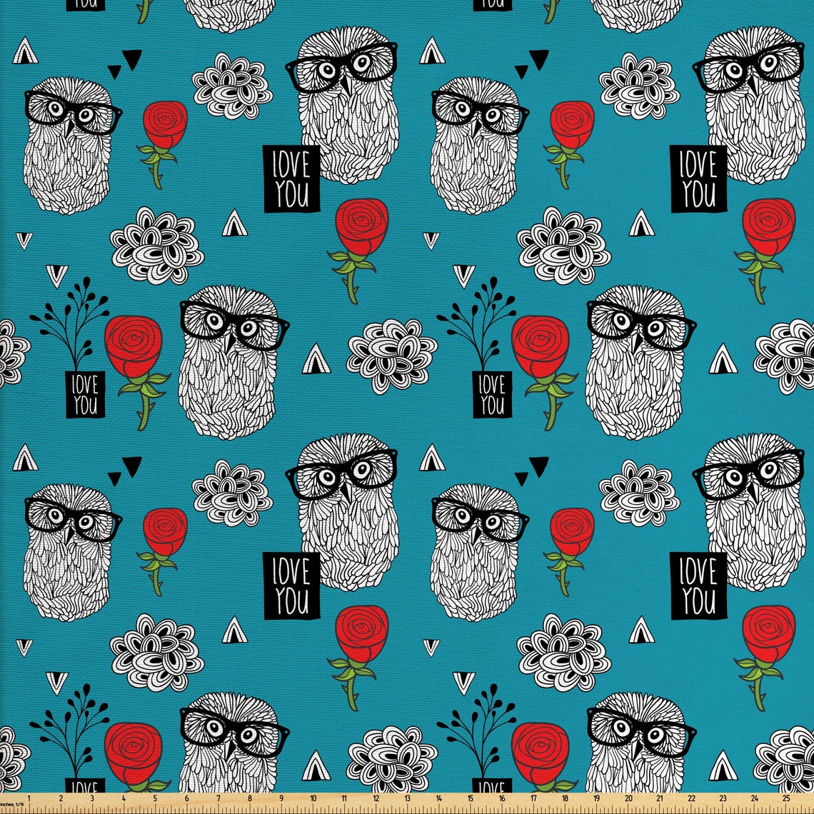 Romantic Fabric By the Yard Hearts I Love You Paris Eiffel | Etsy