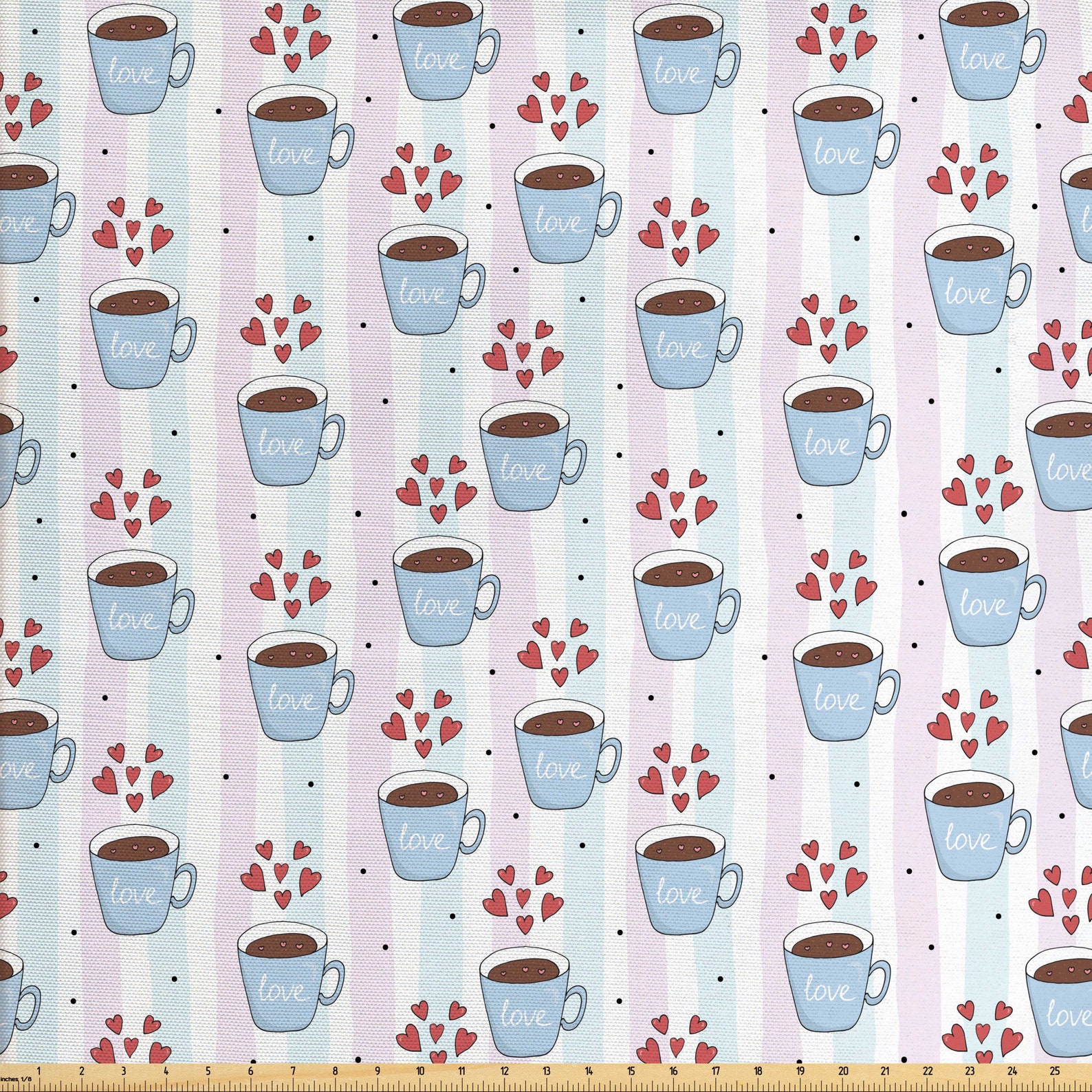 Love Fabric by the Yard Hearts Rainbow Colorful Lover | Etsy