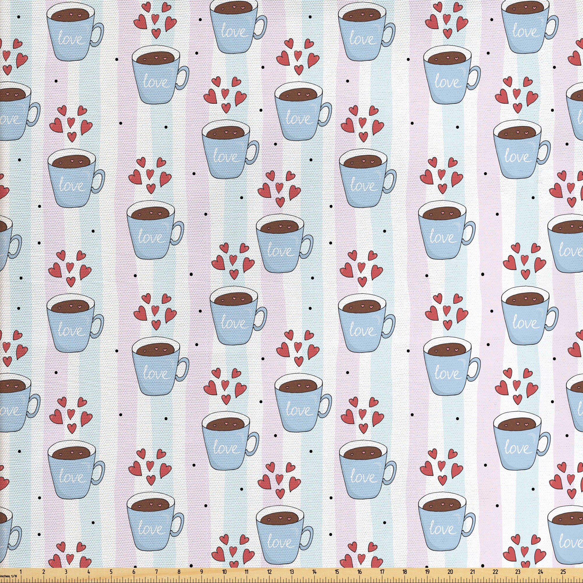 Love Fabric By the Yard Hearts Rainbow Colorful Lover | Etsy