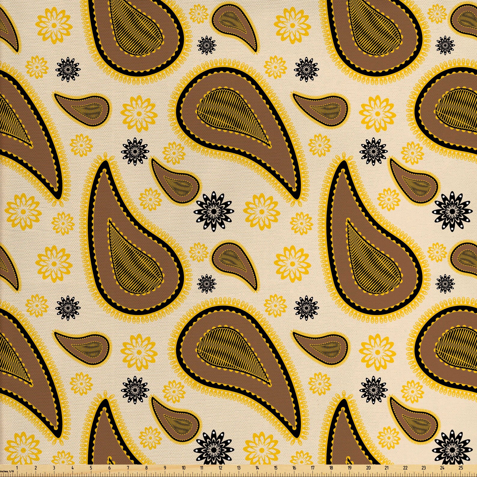 Paisley Fabric by the Yard Allover Blooming Traditional | Etsy