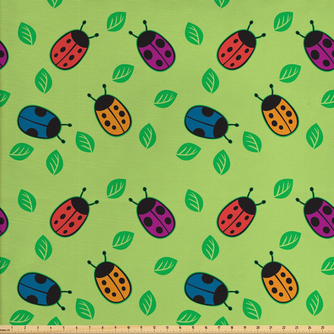 Ladybug Fabric by the Yard Green Shamrock Luck Charm Spring - Etsy
