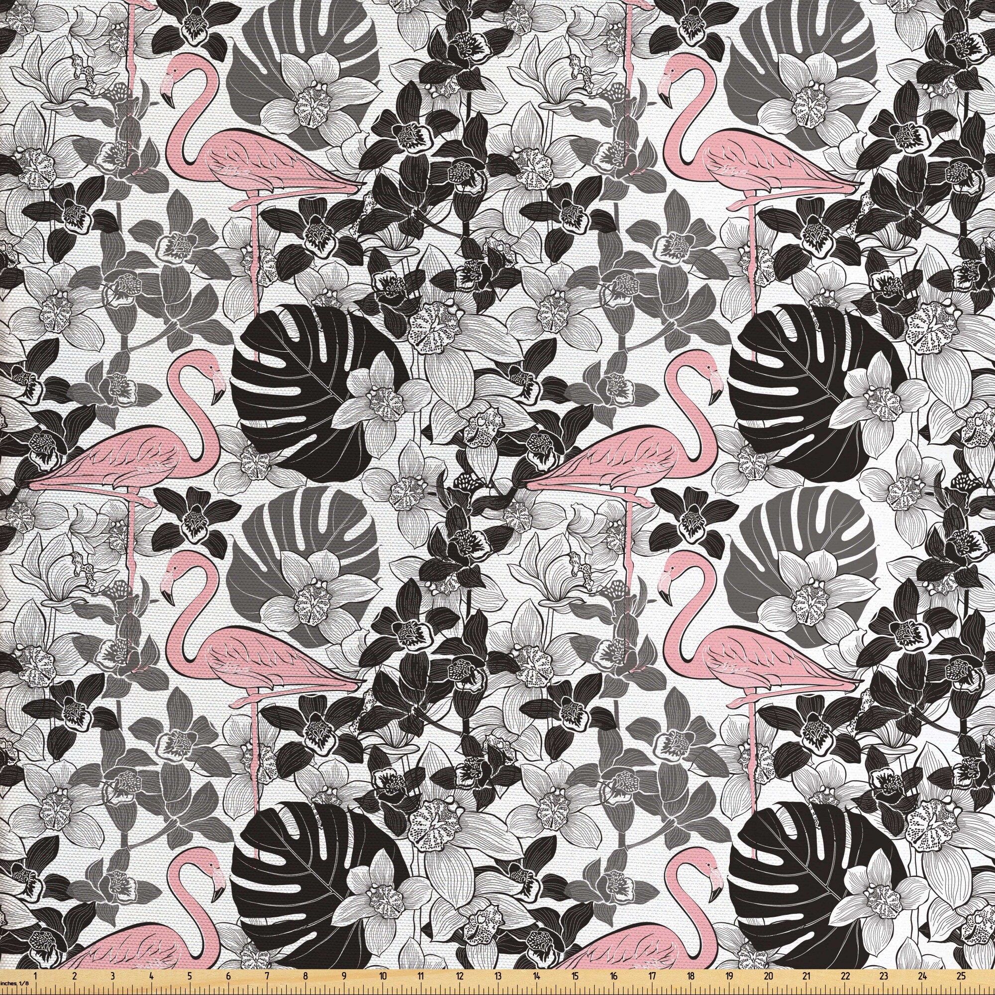 Flamingo Fabric by the Yard Flamingos on the Beach Paradise | Etsy