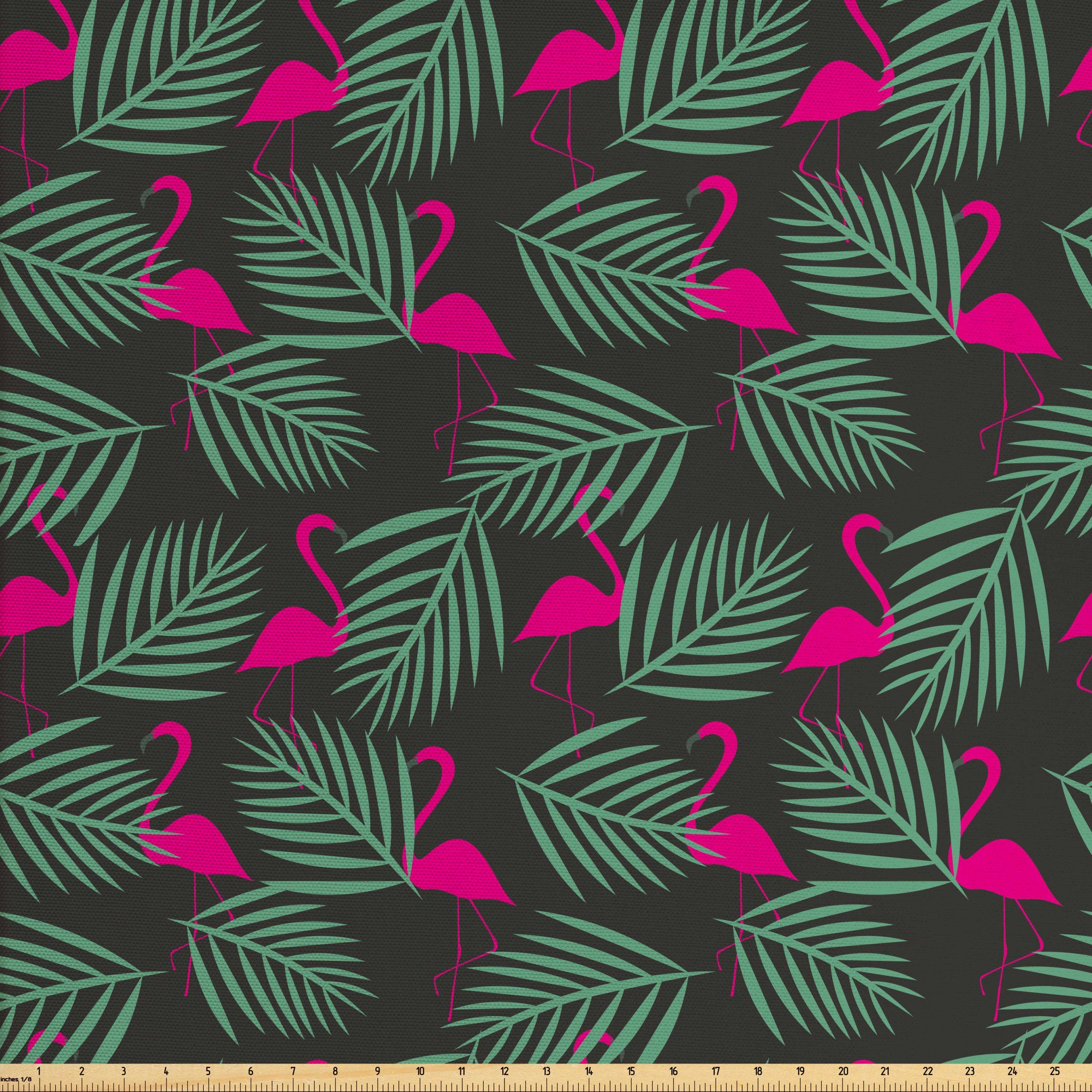 Flamingo Fabric by the Yard Flamingos on the Beach Paradise | Etsy