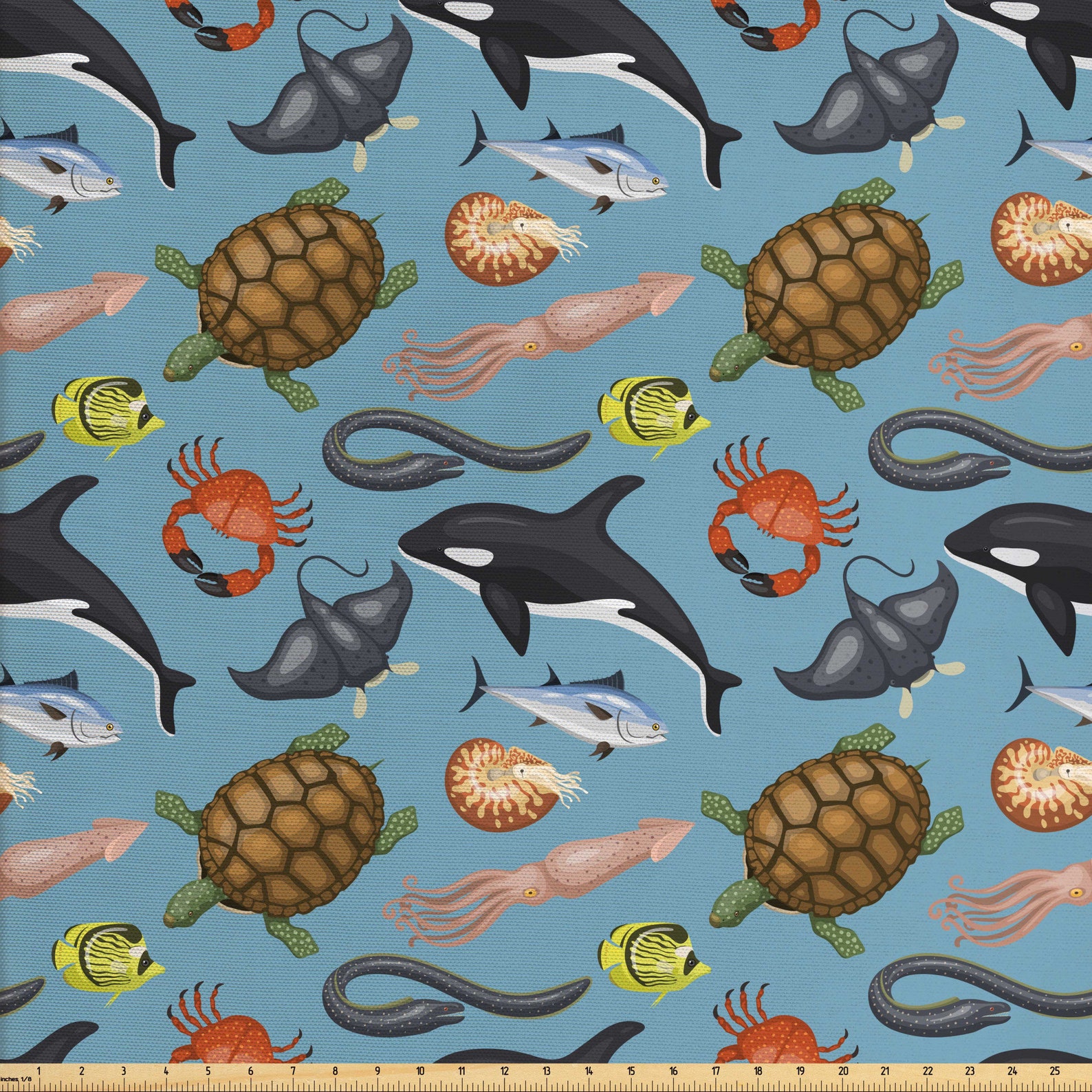 Turtle Fabric by the Yard Underwater Sea Animals Tortoise - Etsy