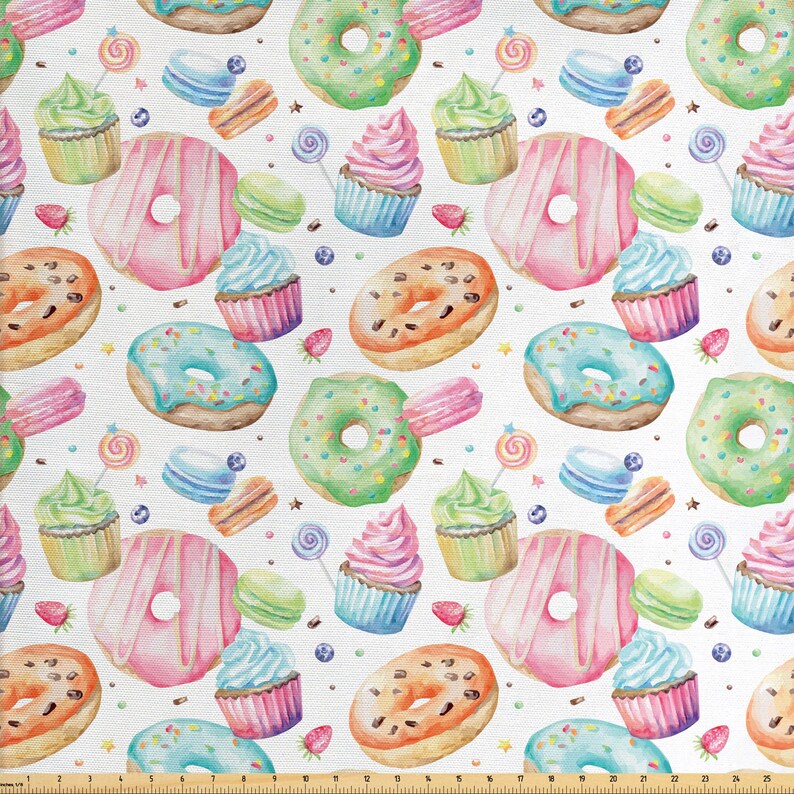 Dessert Fabric by the Yard Sweets Treats Muffin Icecream - Etsy