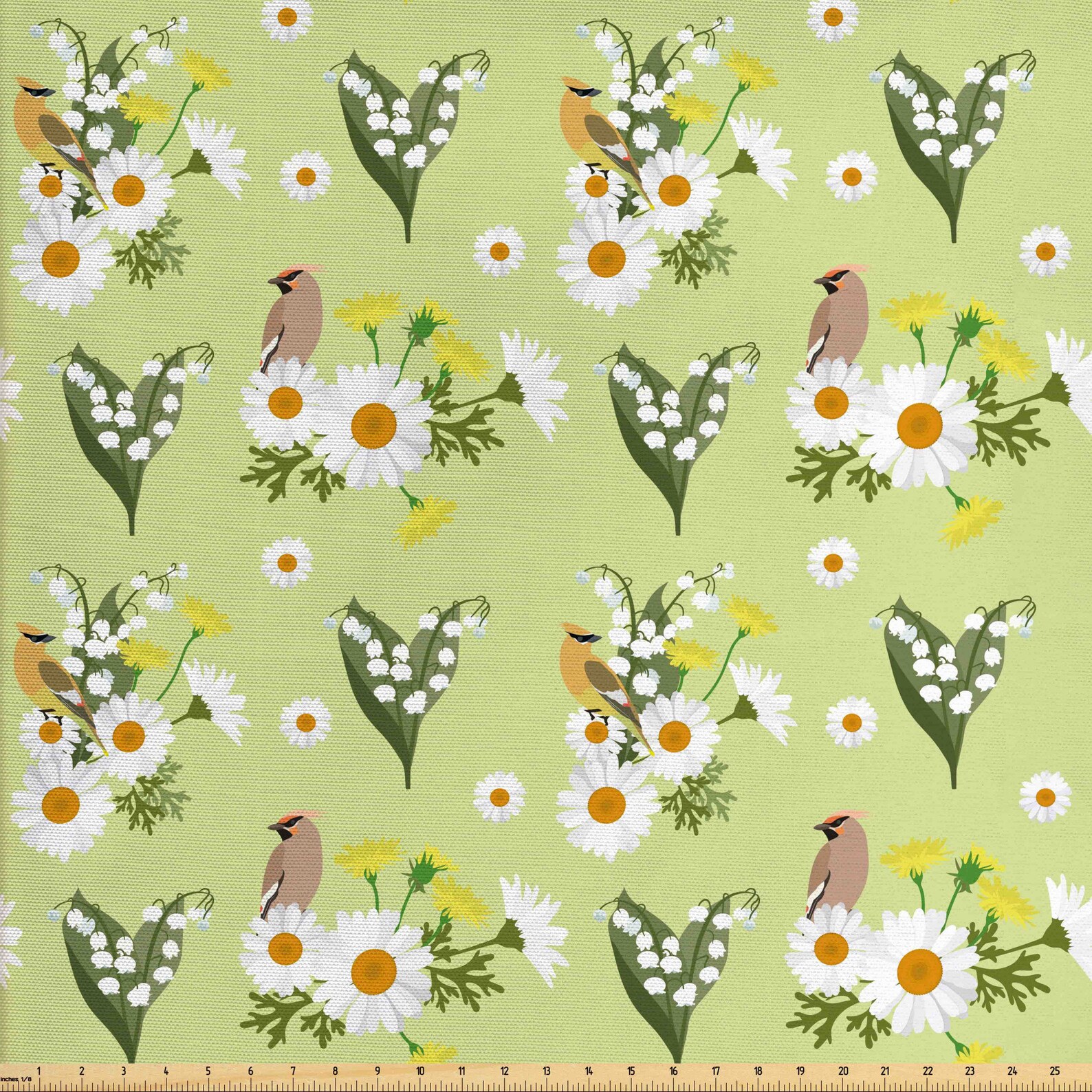 Nature Fabric by the Yard Birds Branches Lemon Tree Leaves - Etsy