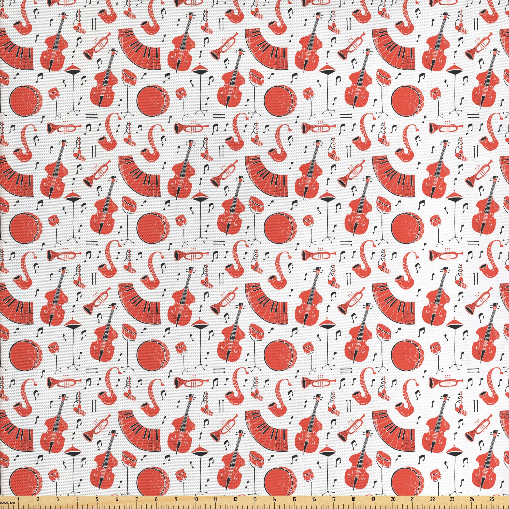 Music Fabric by the Yard Musical Notes Instruments Records | Etsy