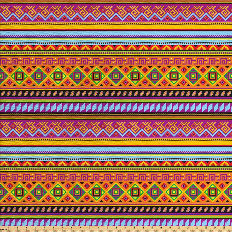 Mexican Fabric by the Yard Skulls Traditional Folk Art Dia De - Etsy