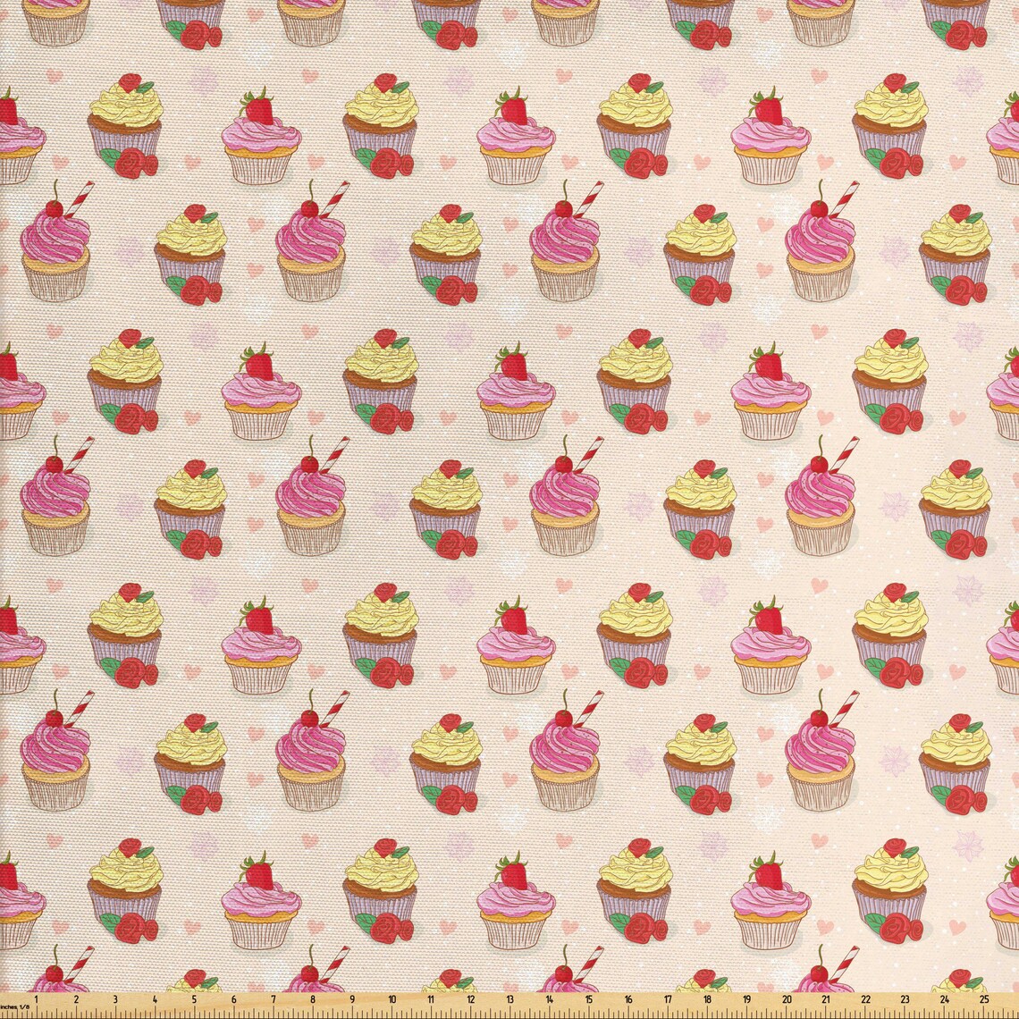 Dessert Fabric By the Yard Sweets Treats Muffin Icecream | Etsy