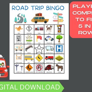 Road Trip Bingo, Car Bingo, Road Trip Activity, Road Trip Games, Car ...