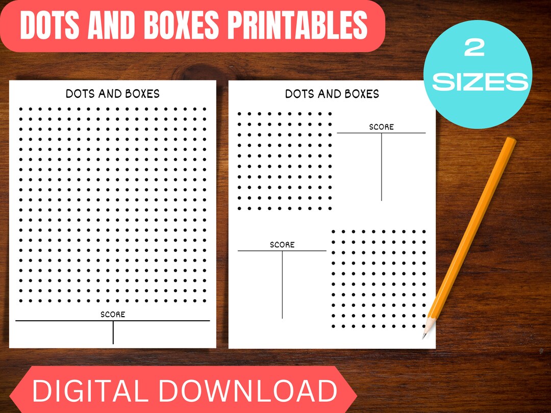 Dots and Boxes Printable Dots and Boxes Game Game Sheets - Etsy