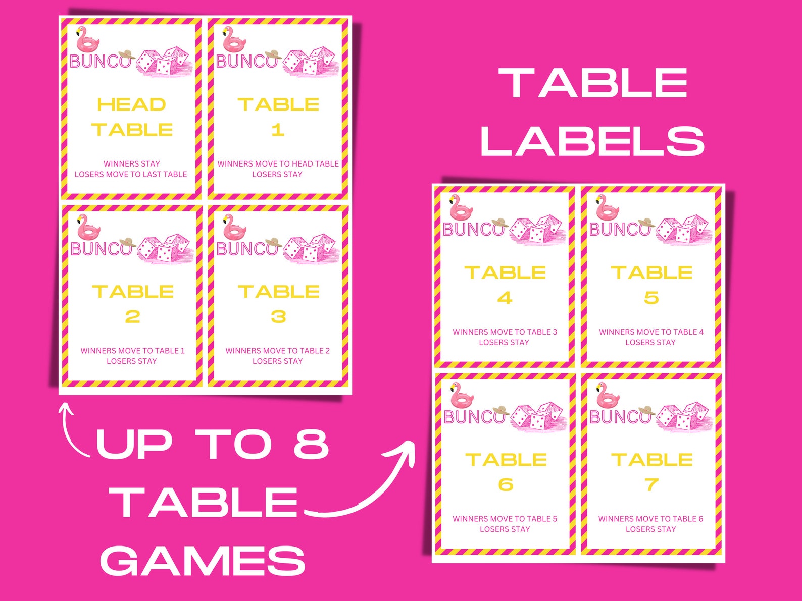 Summer Bunco Score Sheets, Pool Party Bunco Score Cards, Bunco Tally ...