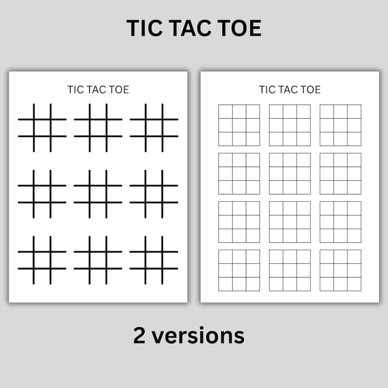 Printable Pen and Paper Games – 5 Game Bundle | Tic Tac Toe, Hangman ...