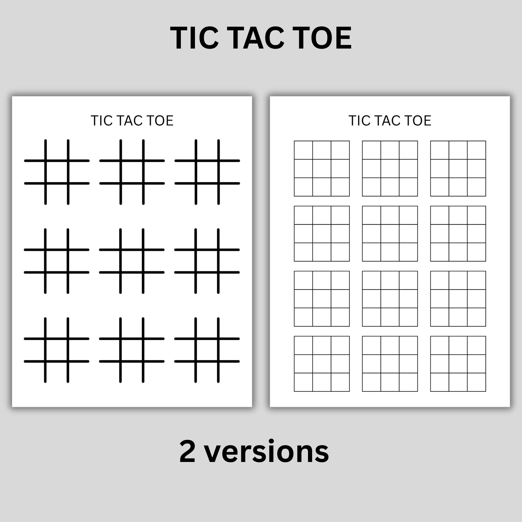 Printable Pen and Paper Games – 5 Game Bundle | Tic Tac Toe, Hangman ...